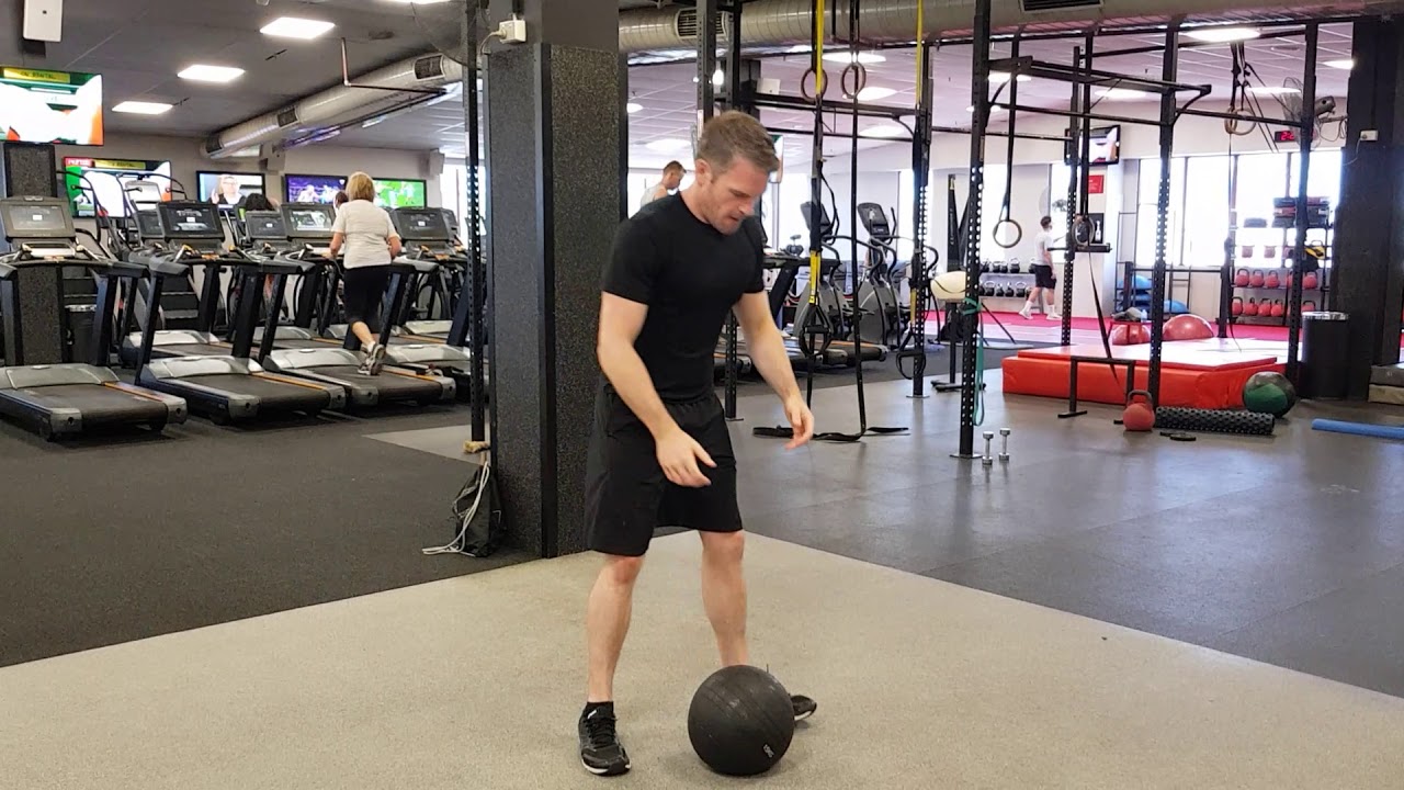 Medball/deadball clean to press - YouTube