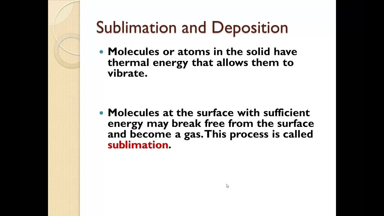 fusion and sublimation - YouTube