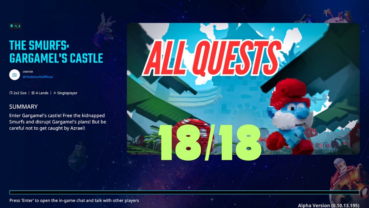 [The Sandbox] The Smurfs Gargamel's Castle -- All Quests 18/18 SANDBOX ALPHA SEASON 4 - YouTube