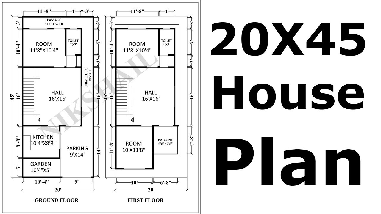 20X45 House plan with details by nikshail - YouTube