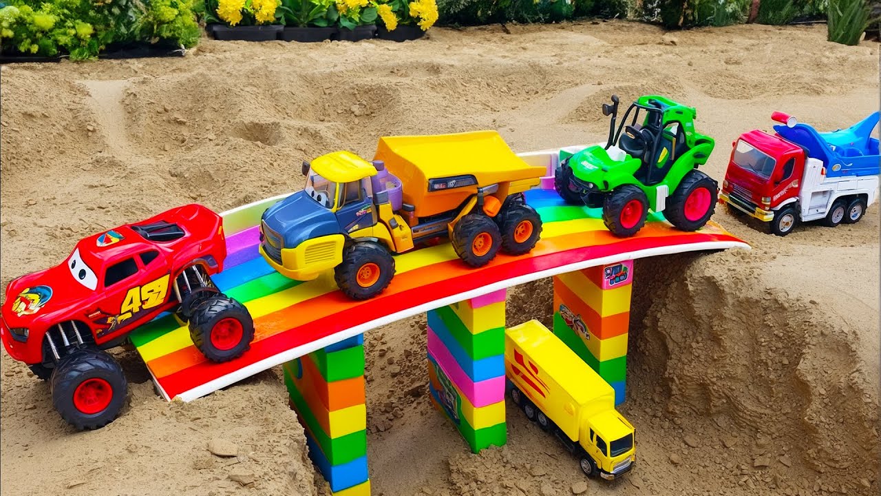 Bridge Construction Vehicles Concrete, Road Roller,Train,Transporting ...