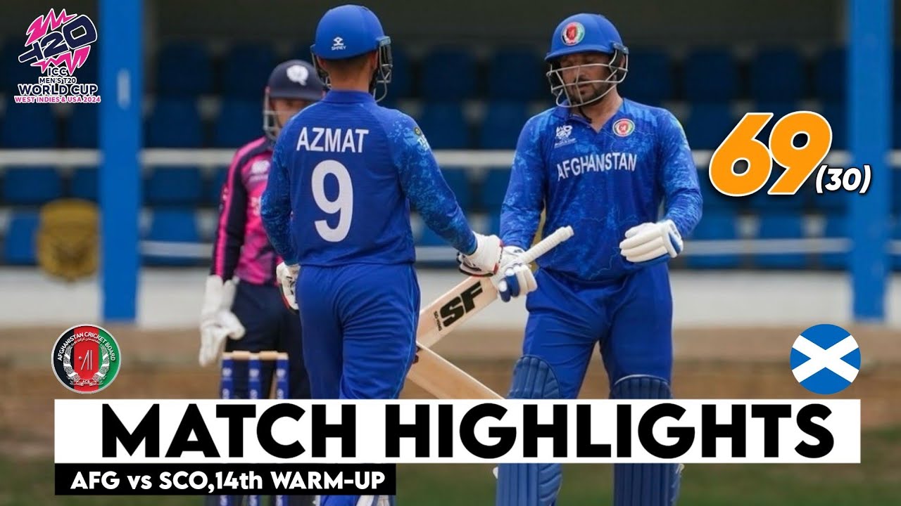 Afghanistan vs Scotland 14th Warm-up Match Highlights | ICC World Cup ...