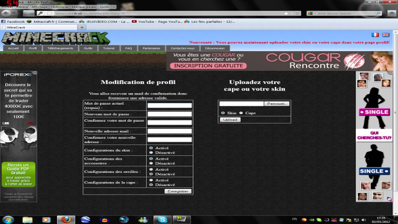 TUTO Minecraft Comment Mettre Un Skins Avec La Versions Gratuite - YouTube