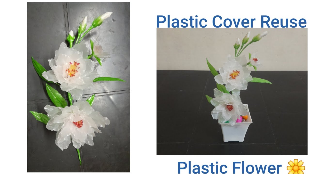 Waste Plastic Cover Reuse Idea 💡// Artificial Plastic Flower 🌼 // Home ...