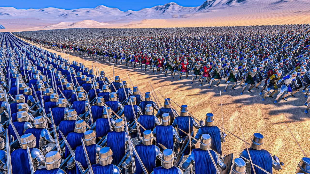 6.000 HEAVY KNIGHTS vs 25.000 FOOTMEN - Ultimate Epic Battle Simulator ...