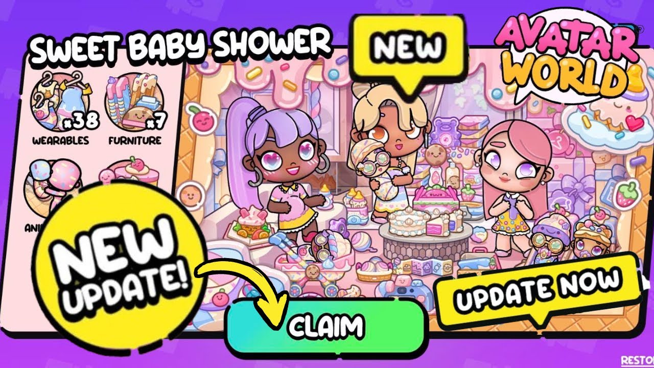 Avatar World New Update Sweet Baby Shower Pack Unboxing & Review 💗 ...