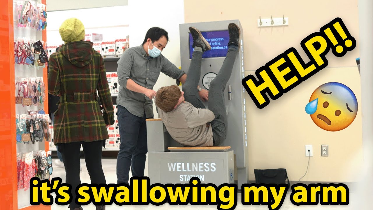 Getting My ARM STUCK In A BLOOD PRESSURE MACHINE. - YouTube