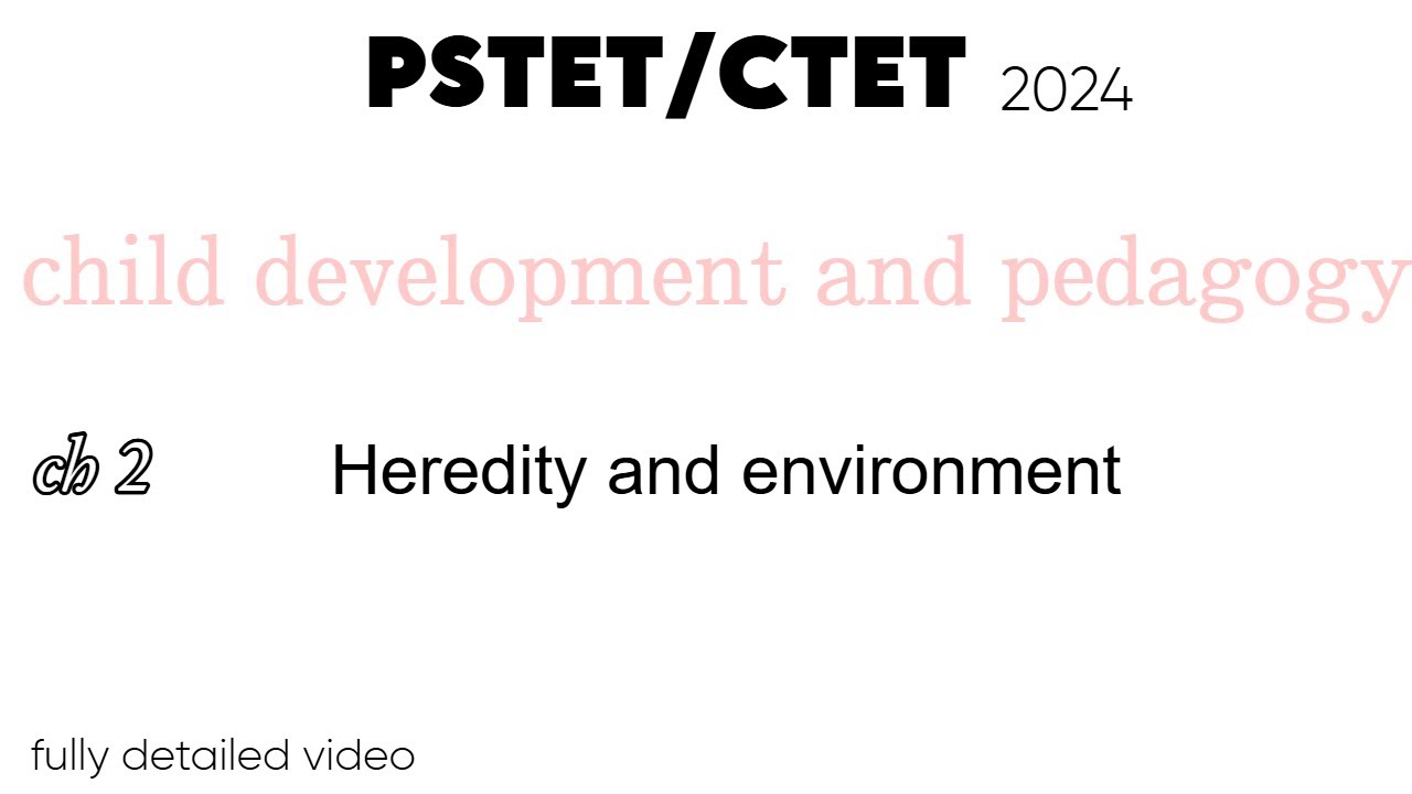 ch2: heredity and environment/effects on development - YouTube
