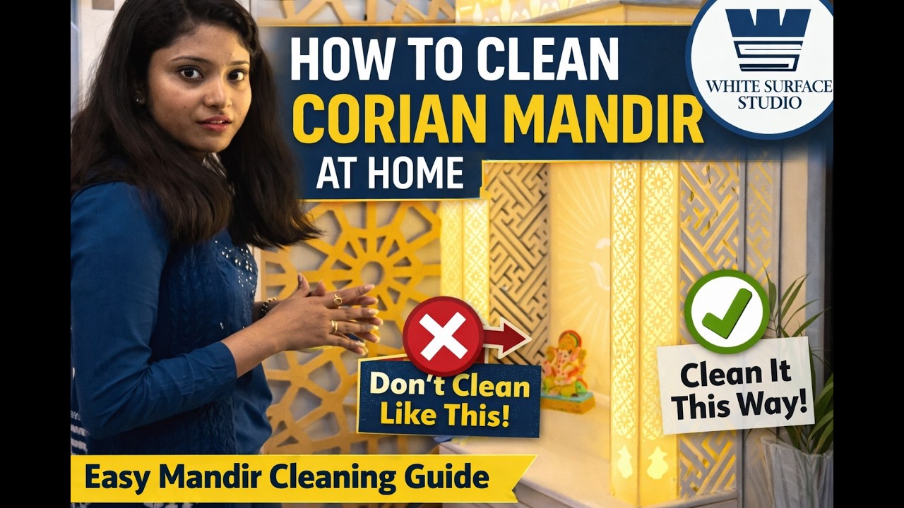 How to Clean Corian Mandir at Home | Easy Mandir Cleaning Guide | White ...