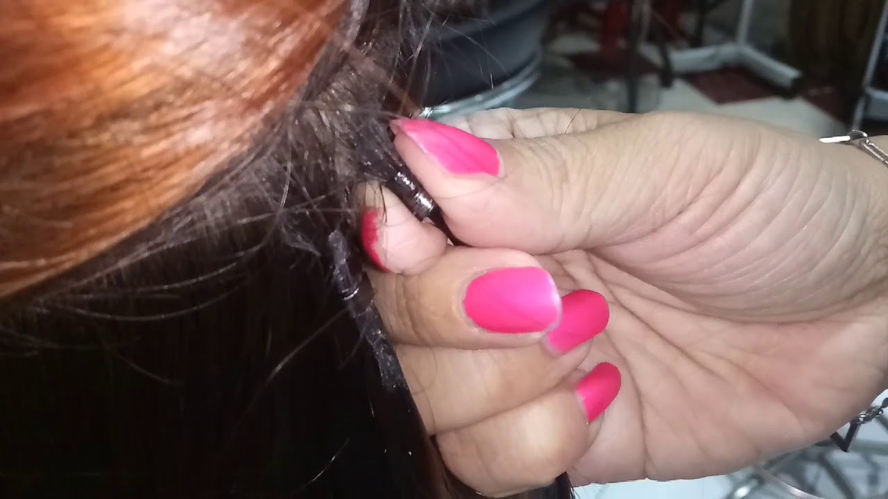 tutorial hair extention.cara sambung rambut - YouTube