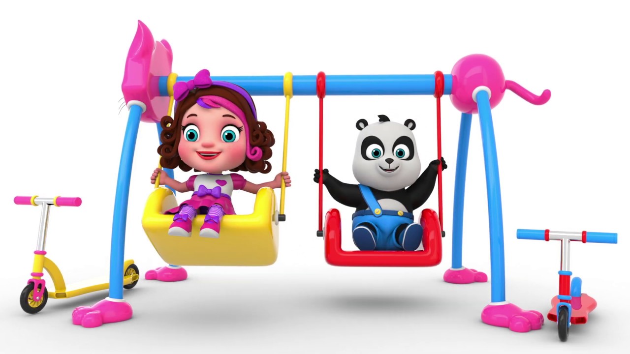 Pinky and Panda Play with Cars on Track Set - YouTube