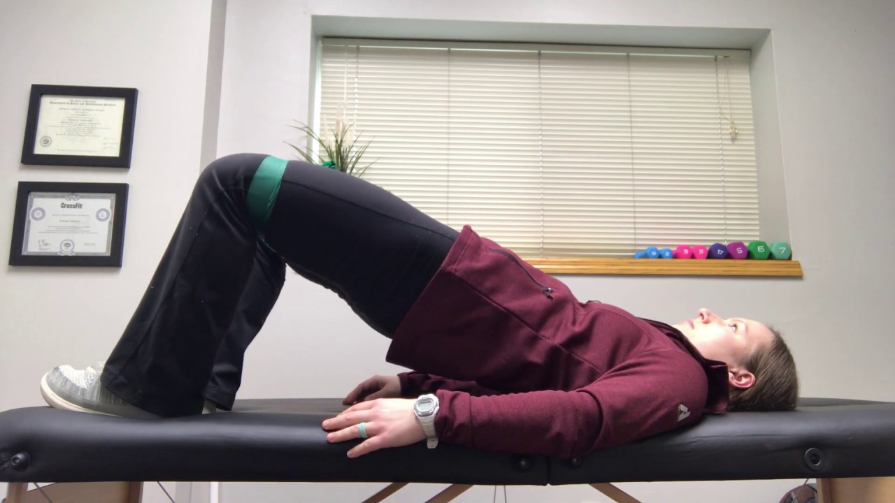 Bridges with hip abduction - YouTube