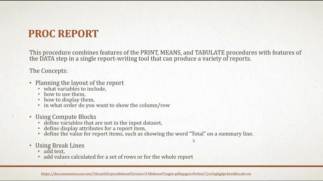 PROC REPORT and PROC FORMAT - YouTube