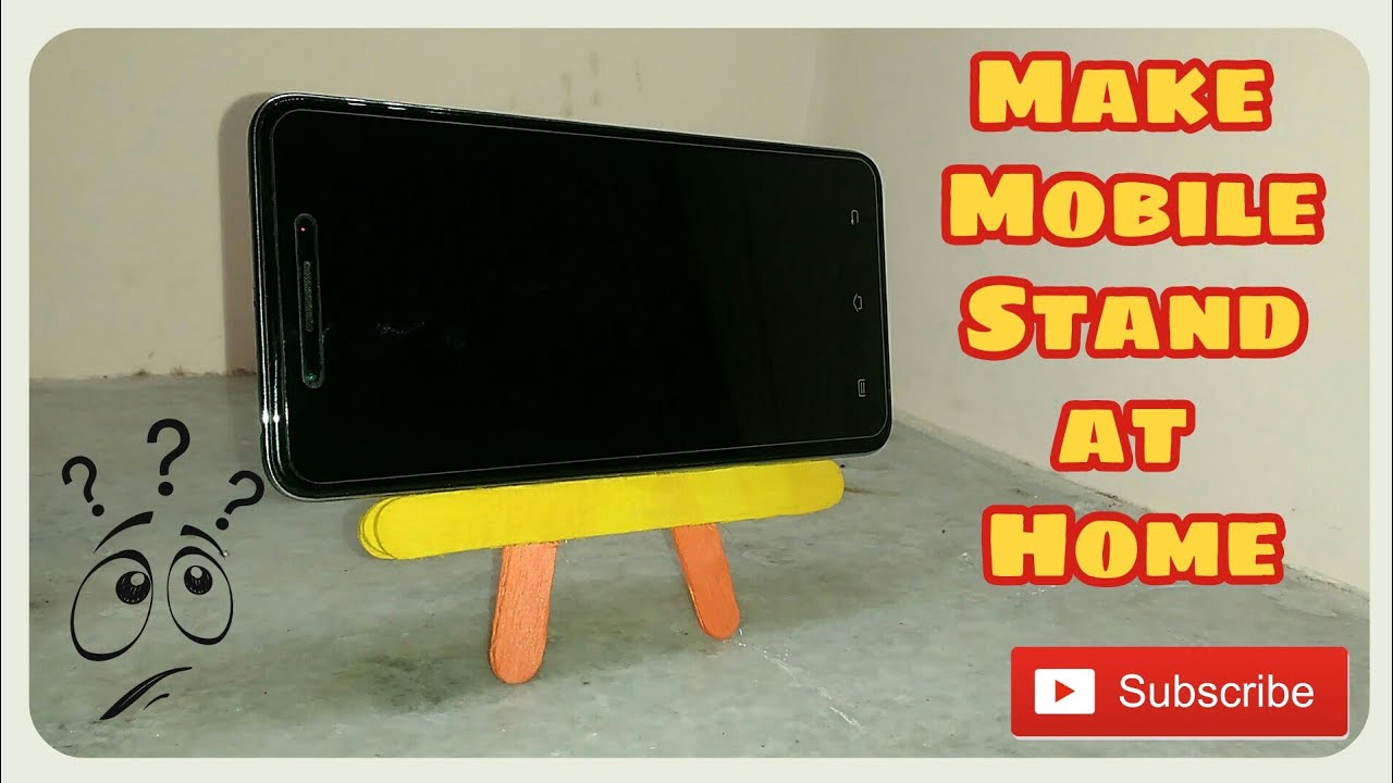 How to Make mobile stand using Ice-Cream Sticks? || Homemade Mobile ...