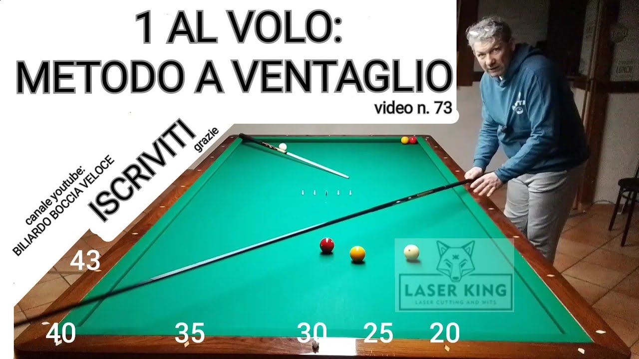 BILIARDO-v.73- 1 AL VOLO METODO A VENTAGLIO - YouTube