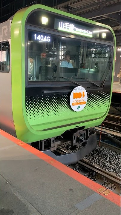 E235系 08編成 ハチ公生誕100周年ヘッドマーク 渋谷駅 2023.09.27 - YouTube