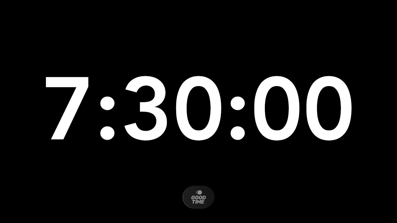 7.5 Hour Classic Countdown Timer | Simple, Big Bold Numbers, Easy to Read, End Alarm | Good Time ...