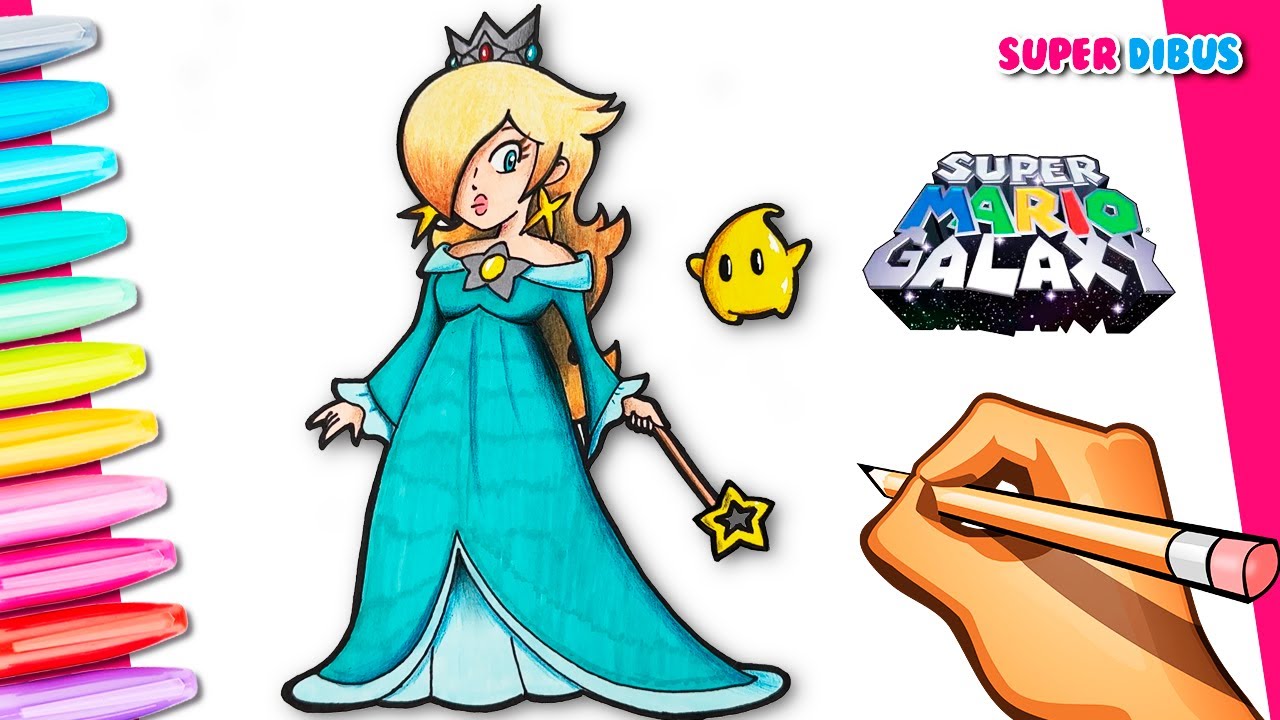 COMO DIBUJAR A LA PRINCESA ROSALINA DE SUPER MARIO GALAXY - YouTube