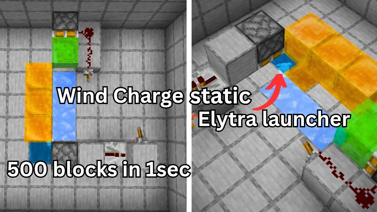 WIND CHARGE Elytra launcher MINECRAFT BEDROCK 1.21+ - YouTube