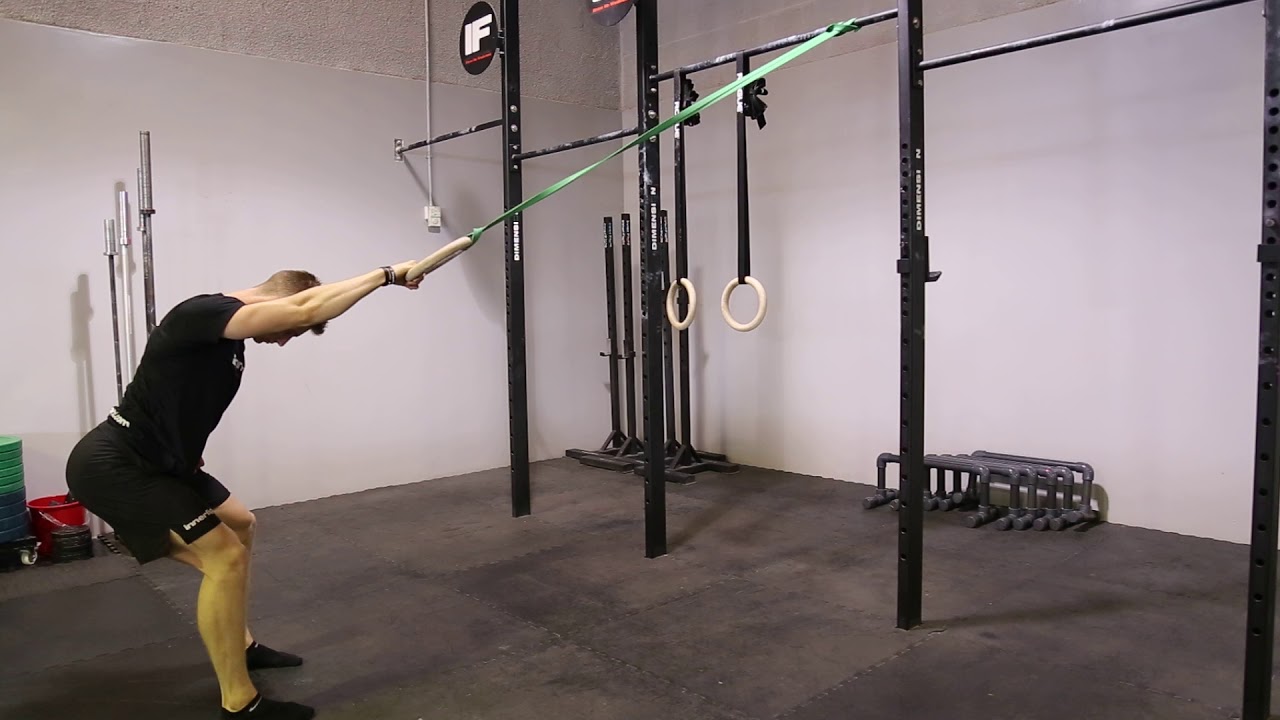 Banded lat stretch - YouTube