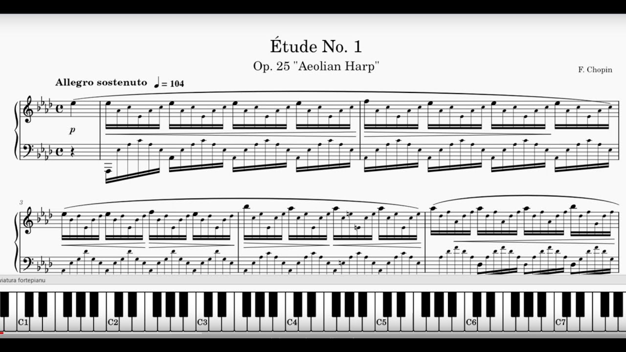 Chopin, Etude Op. 25, No. 1, Harp sound, Aeolian Harp or The Shepherd ...