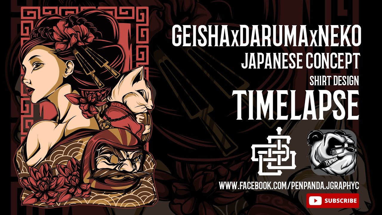 Geisha x Daruma x Neko | Japanese Concept Time Lapse Video | PenPanda ...
