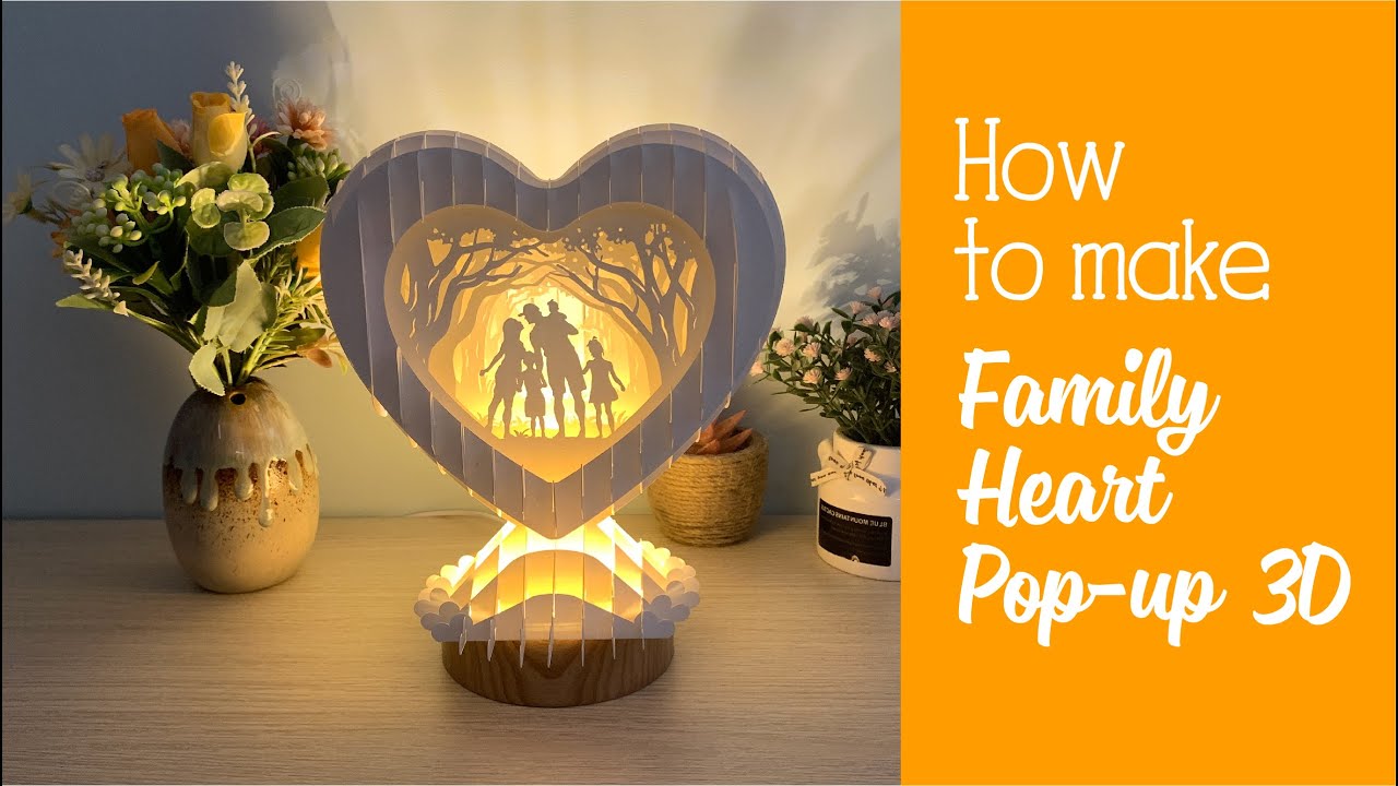 How to make Family Heart Pop Up - Popup Card 3D DIY - Sphere Popup ...