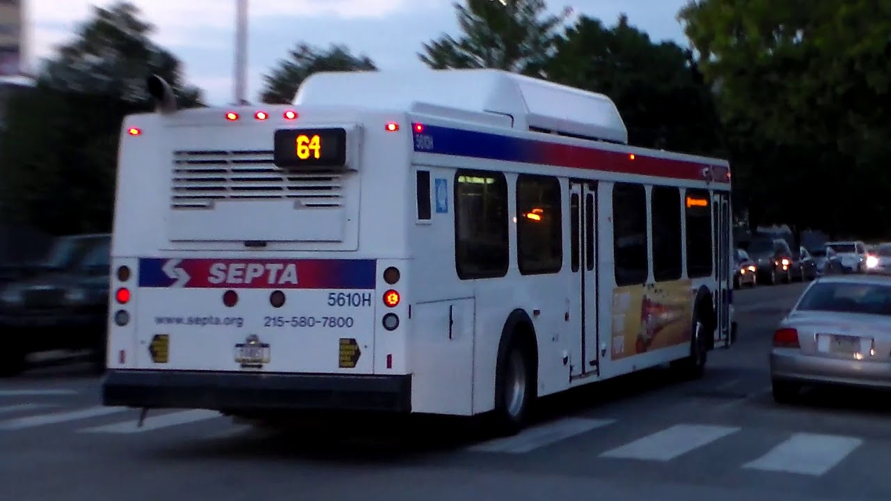 SEPTA BUS: HYBRID NEW FLYER DE40LF 5610H ON ROUTE: 64 PT2 - YouTube