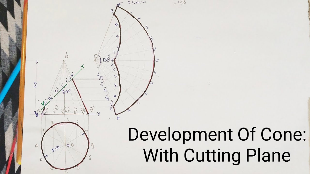 Development Of Surfaces : Cone with Cutting Plane - YouTube