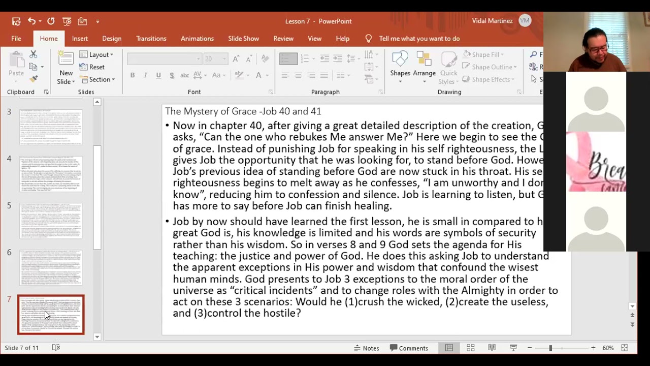 Week 16: God continues to Challenge Job Wednesday Morning Bible Study ...
