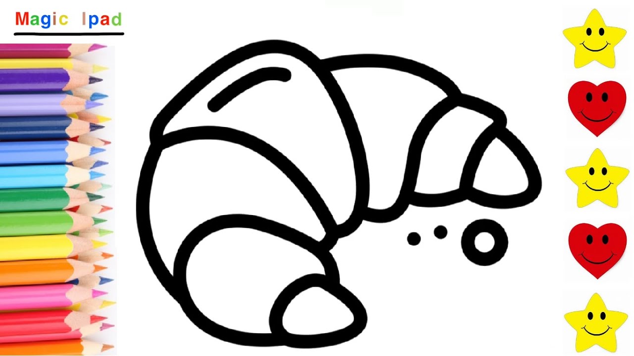 Como dibujar un CRUASAN | dibujos para niños 💓⭐ How to draw a CROISSANT ...