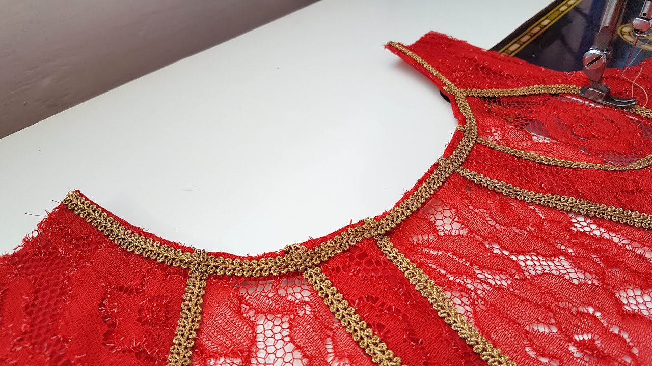 Net boat neck blouse design cutting and stitching/blouse designs - YouTube