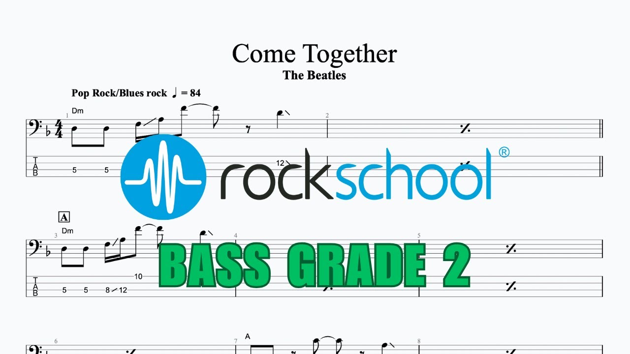 Come Together - The Beatles, Rockschool 2024 Bass Grade 2 - YouTube