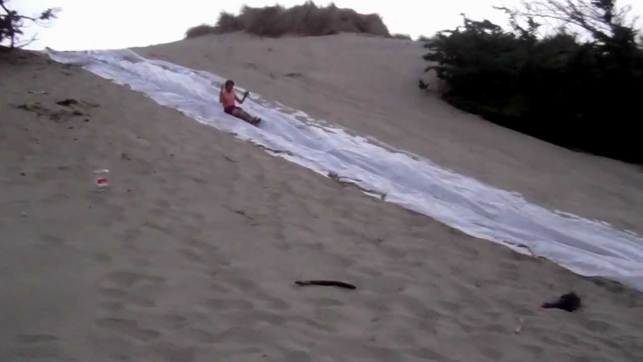 Gigantic Slip N' Slide, Huge Sand Dune - YouTube