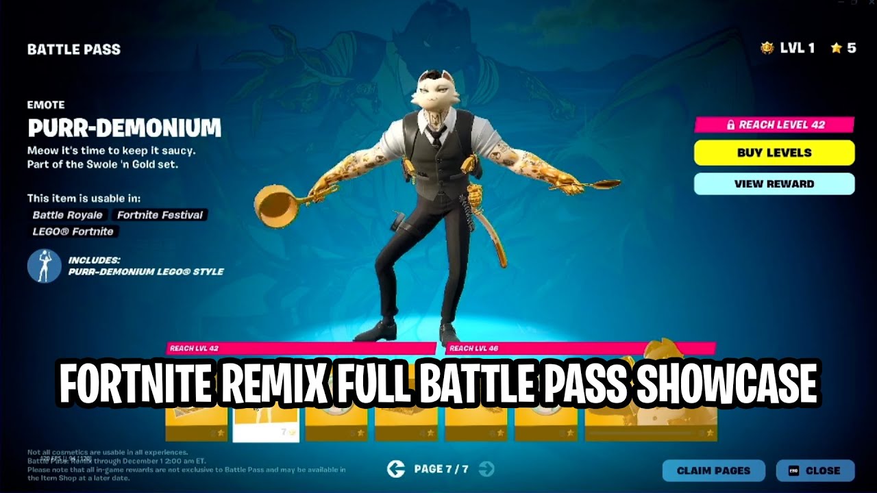 Fortnite Remix: Battle Pass Showcase - All Skins & Rewards! - YouTube