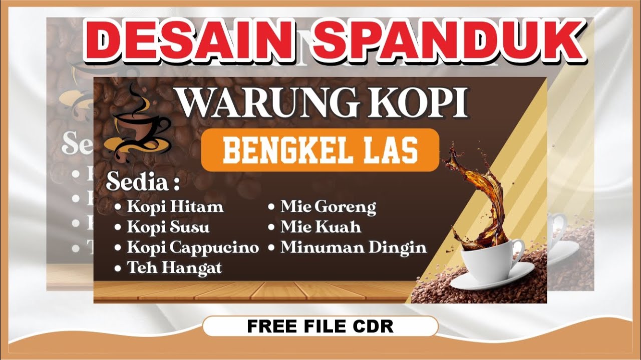 HOW TO MAKE A COFFEE SHOP BANNER DESIGN IN COREL DRAW (FREE FILE CDR ...