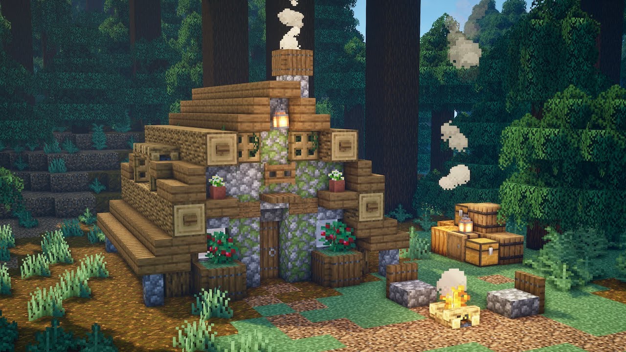 Minecraft | How to Build an Easy Starter Cabin | Tutorial - YouTube