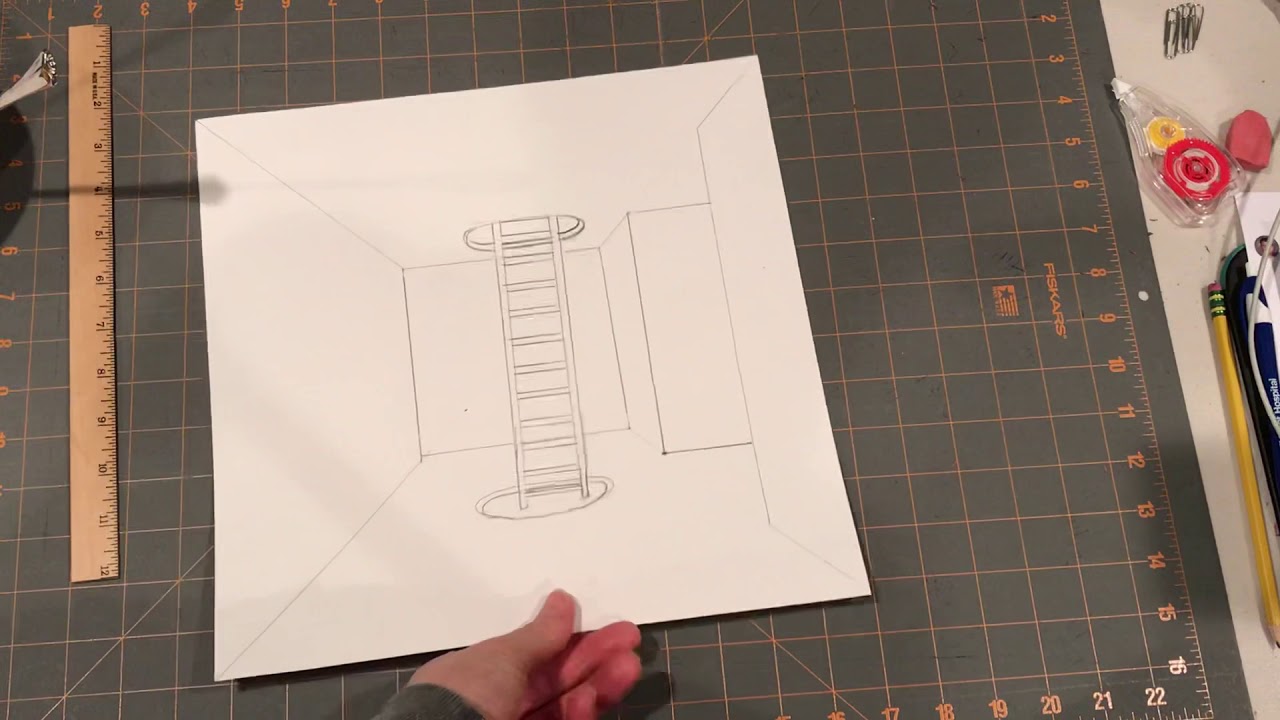 1pt. Perspective - How to Draw an Alcove Space/Bed (4th Grade) - YouTube