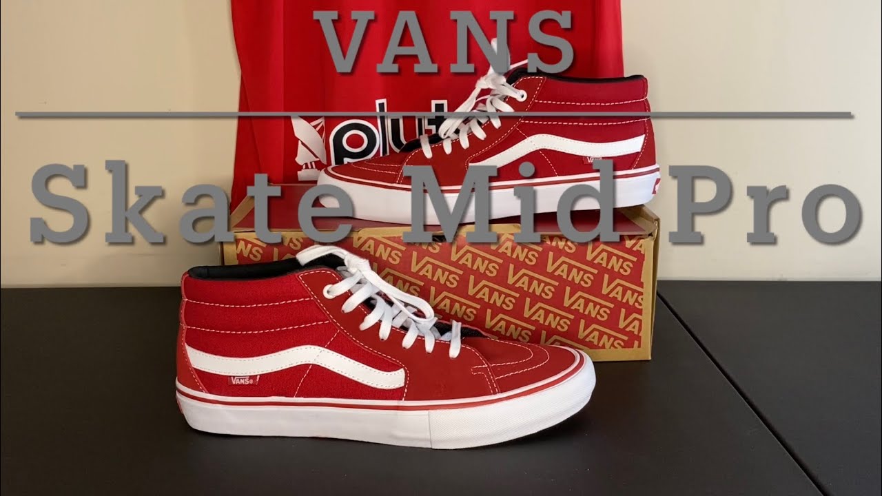Vans SK8 Mid Pro Unboxing - Skate Shoes - Scarlet and White - YouTube
