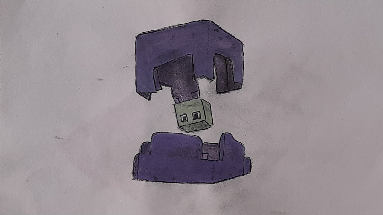How to draw/paint Shulker from Minecraft || Easy Drawing || Easy ...