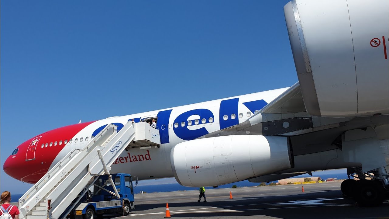 Edelweiss Air Business Class | Airbus A340-300 | Flight WK349 Heraklion ...