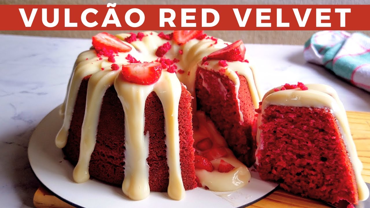 ESSE NÃO PODE FALTAR NO SEU NATAL! Bolo Vulcão Red Velvet - YouTube