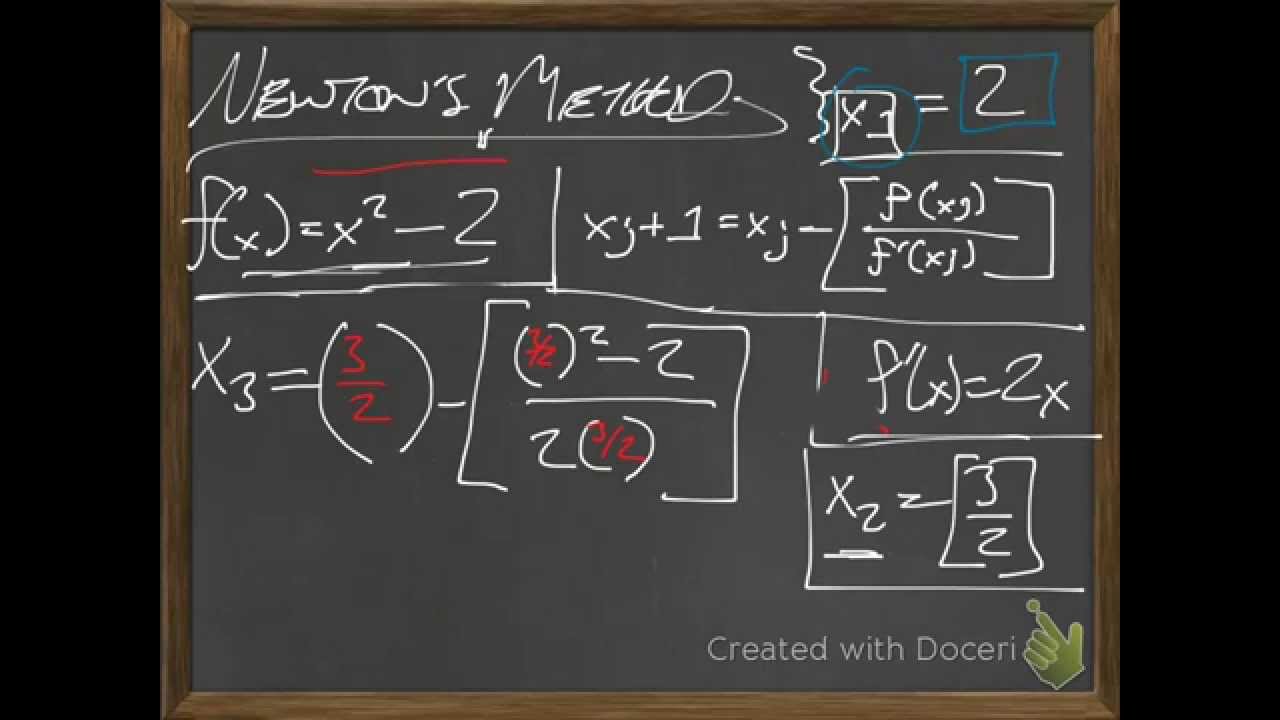 Newton's Method: 2nd Degree Polynomial Example - YouTube
