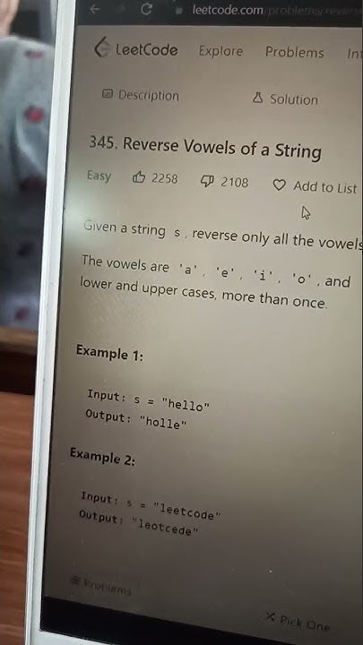 65 days leetcode streak 345 Reverse Vowels of a string problem of the day theboomguy - YouTube