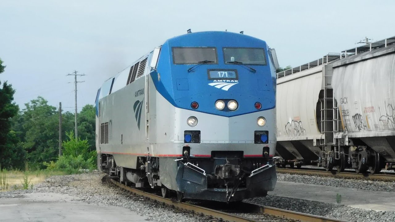 Amtrak 20 Crescent, NS 211, NS 204, & NS P76 at Greenville - YouTube