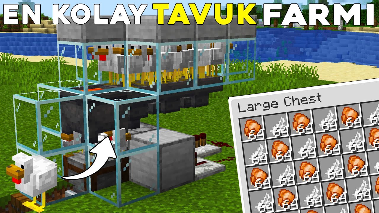 YAPIMI KOLAY TAVUK FARMI !! Minecraft: Tavuk Farm Nasıl Yapılır l ...