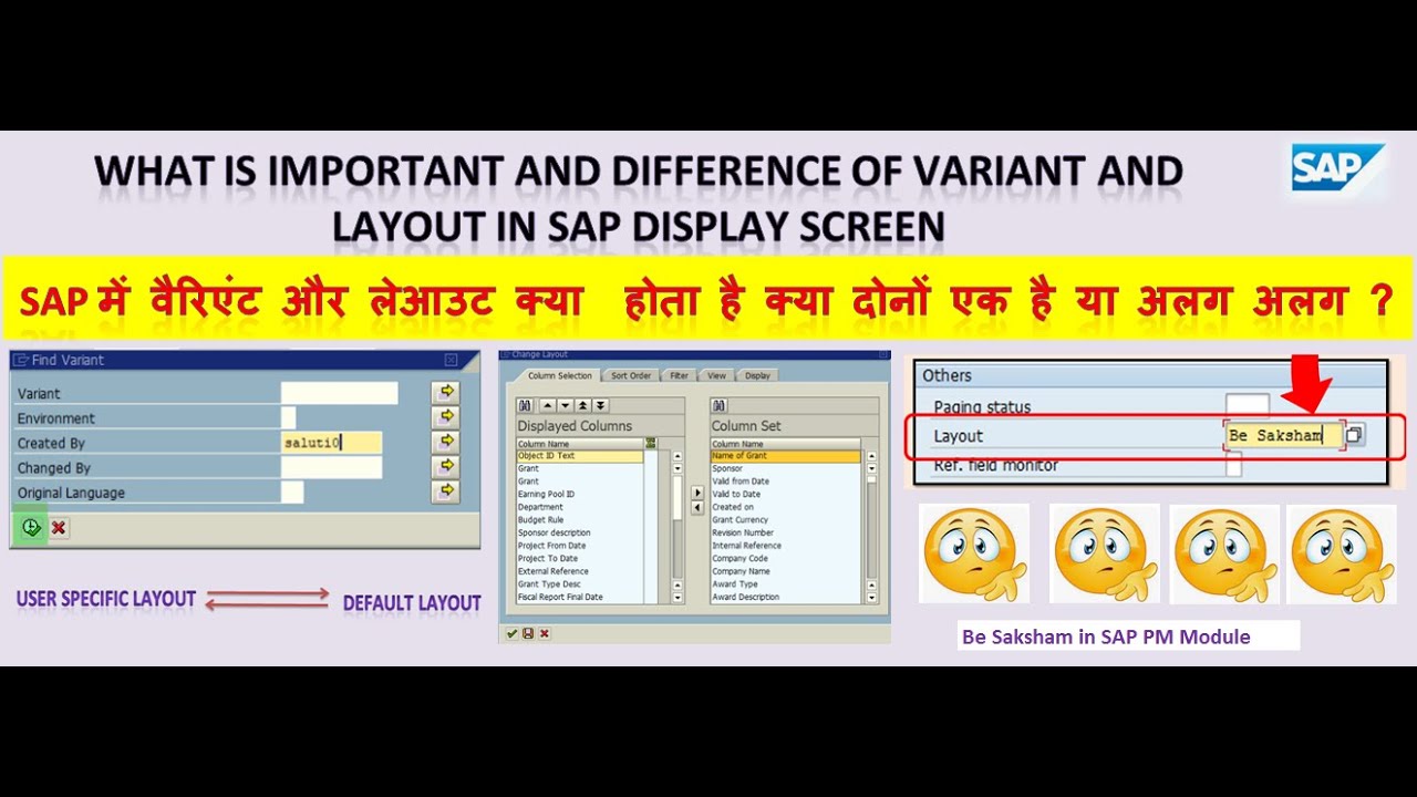 What is difference between variant and layout in SAP is it same or not ...