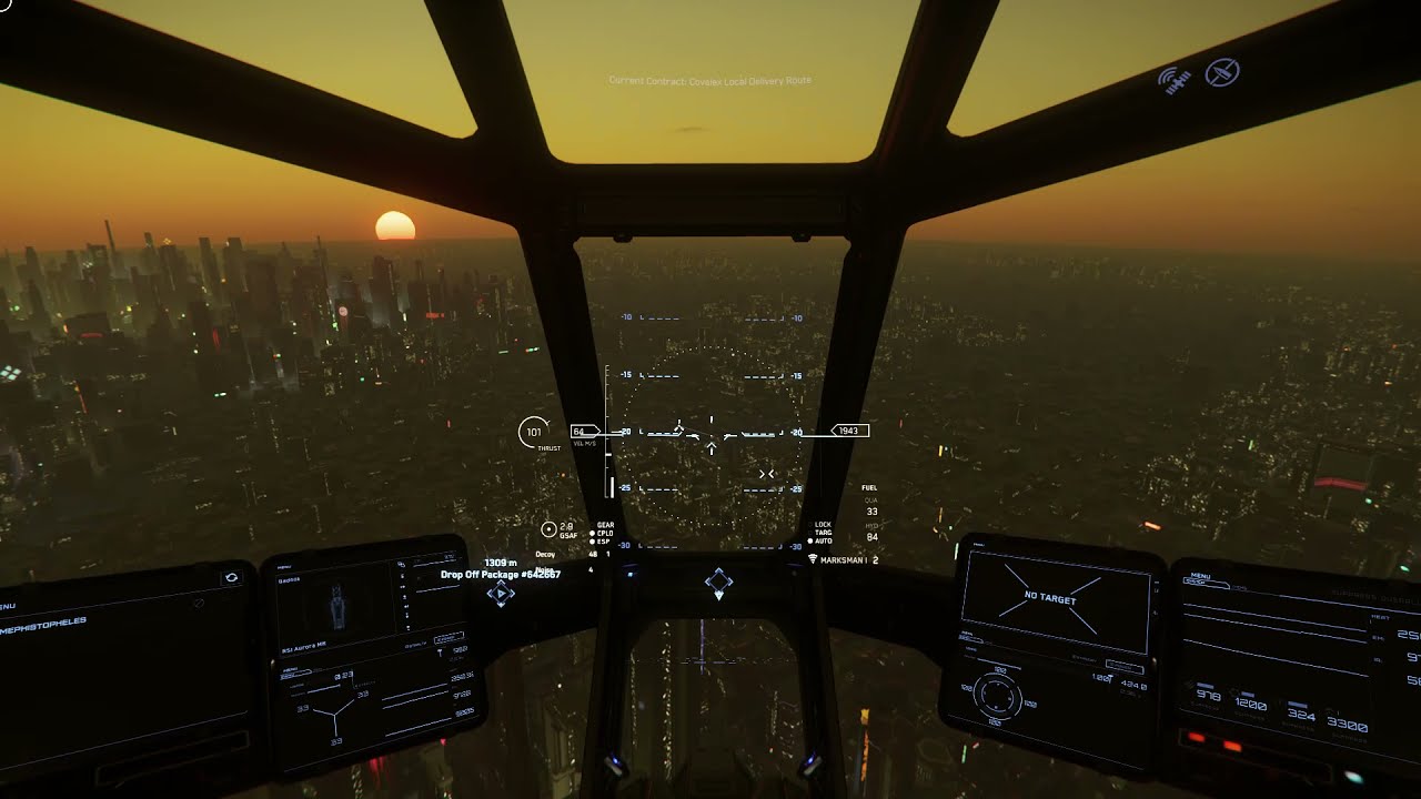 Star Citizen | Area 18: Beautiful City for Box Delivery - YouTube