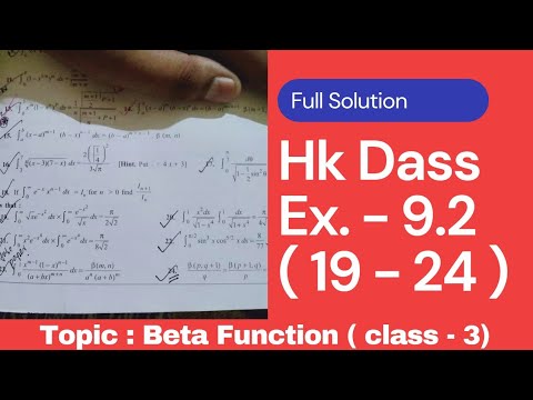 HK DASS SOLUTION | BETA FUNCTION | EX 9.2 | PART-3 | EXAMPLES OF BETA FUNCTION - YouTube