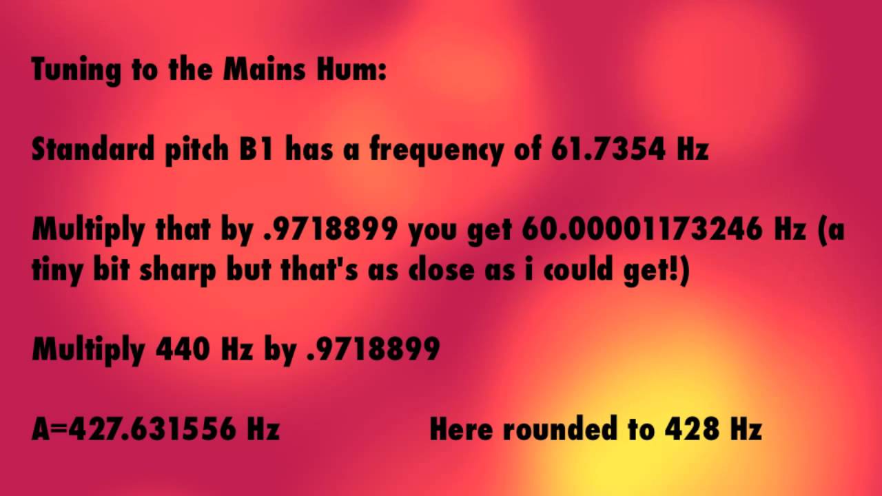 428 Hz and the Mains Hum for instrument tuning - YouTube